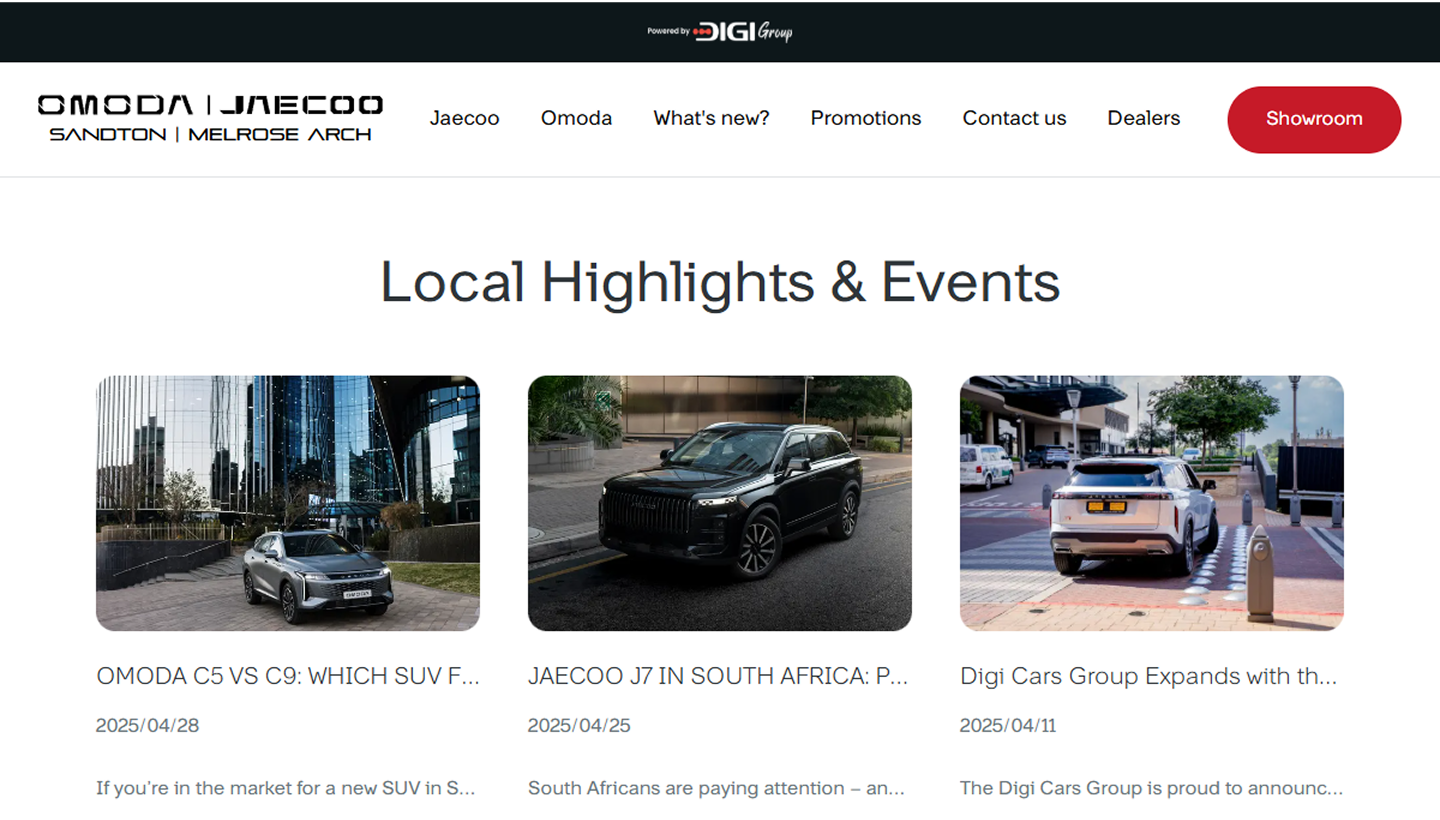 Events & News | OMODA & JAECOO Sandton, Northcliff & Melrose Arch