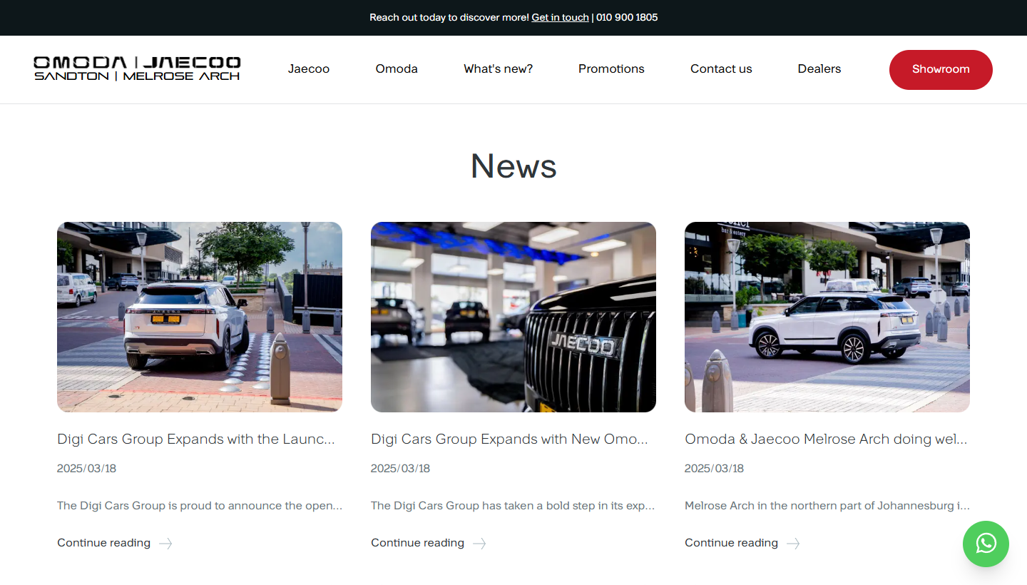 Latest News & Updates | OMODA & JAECOO Sandton, Northcliff & Melrose Arch